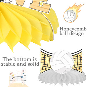 Volleyball Party Honeycomb Centerpieces Volleyball Birthday Party Decoration Volleyball Party Table Centerpieces Volleyball Table Decorations for Sport Themed Baby Shower Supplies