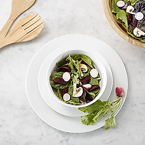 Amazon Basics 18-Piece Kitchen Dinnerware Set, Plates, Dishes, Bowls, Service for 6 - White