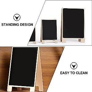 3pcs Message Board Wooden Memo Boards Wooden Display Boards Wooden Wooden Billborads Wooden Blackborads Wooden Writing Boards Standing Blackboards Wooden Writing Borads