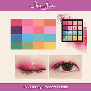 MARIA AYORA Professional Eyeshadow Palette Makeup,16 Colors Ultimate Highly Pigmented Eye Shadow Cosmetics Pallet,Brights,1 Count