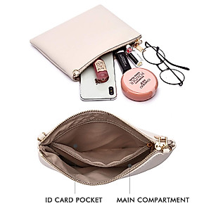 AMELIE GALANTI womens small crossbody strap handbag bag,Soft Leather Fabric Delicate Durable Fashion Design (Cream)