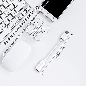 Bojuren USB Type C to 3.5mm Headphone Jack Adapter, 2Pack USB C to Aux Audio Dongle Cable Compatible with Samsung S21 S20 Ultra S20+ Note 20 10 S10 S9 Plus,Pixel 4 3 2 XL,iPad Pro (White & Black)