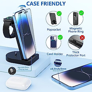 Charging Station for Multiple Devices,Cabepow 3 in 1 Fast Charging Station Dock for iPhone Series 14 Pro Max/13/12/11/X/8 Plus,for Airpods, Wireless Charger for Apple Watch 8/Ultra/7/6/SE/5/4/3
