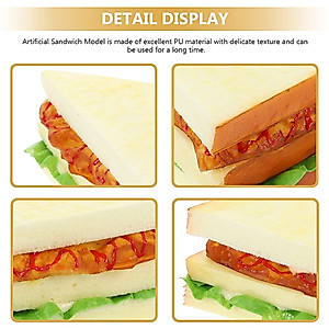 ABOOFAN 2pcs Artificial Sandwich Simulated Vegetable Sandwich Faux Sandwich Fake Food Model Kitchen Photo Prop for Easter Home Party Decoration