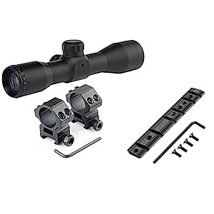 GOTICAL Ruger 10/22 and 3/8" Tactical 4x32 Compact Scope Rangefinder Reticle Hunting Riflescopes Cross-Hair Reticle and Ruger 10/22 Weaver and 3/8" Predrilled Receiver