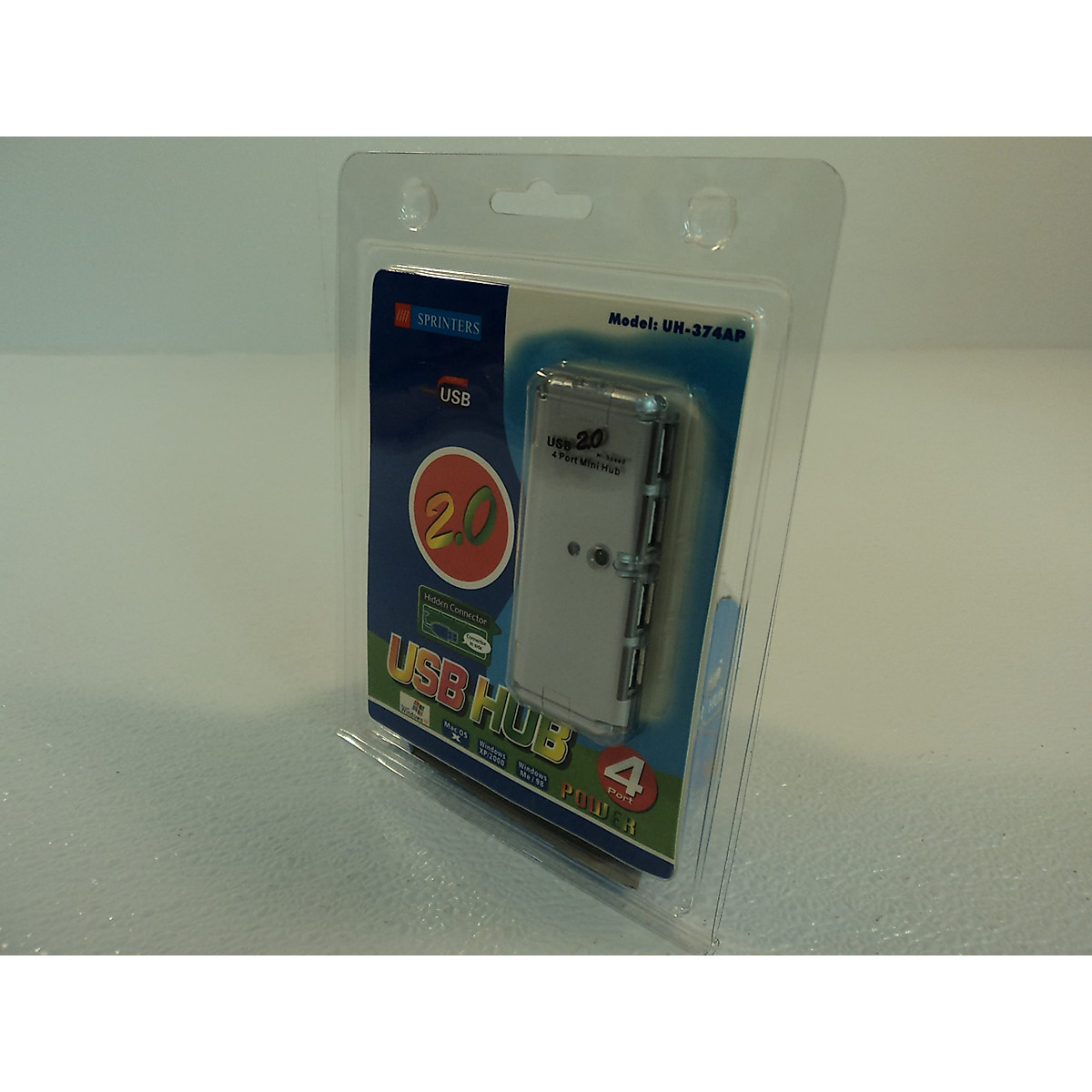 Sprinters Mini 4 Port USB Hub 2.0 Pocket Size Plug and Play UH-374AP