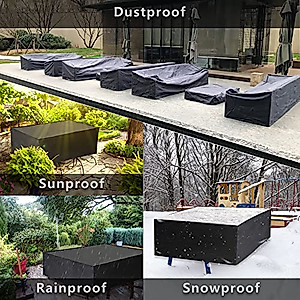 KENNEDICH Durable Rectangular Patio Furniture Covers, Waterproof Windproof Dustproof Patio Cover, Durable 210D UV Protection Outdoor Table Set Cover (95*64*39in)