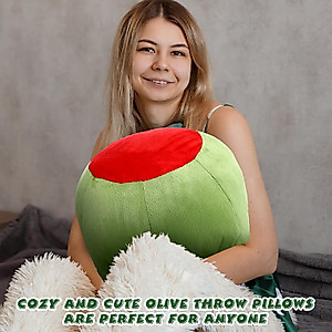 Beeveer Christmas Decorative Gift Cute Olive Plush Pillow Kawaii Fruit Hugging Plushies Soft Novelty Toy Cushion Seat Xmas Decor for Kids Girl Home