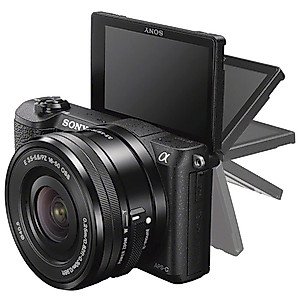 Sony Alpha a5100 Mirrorless Digital Camera with 16-50mm Lens (Black) + Sony FE PZ 16-35mm Lens + Filter Kit + Wide Angle Lens + Bag + 64GB Card + NPF-W50 Battery + More (Renewed)