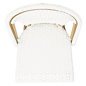 SAFAVIEH PAT4008C Outdoor Collection Ford White French Bistro 30-inch Bstro Bar Stool