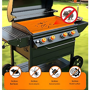 28'' Griddle Silicone Protective Mat Cover for Blackstone 28 Inch Gas Griddle, Heavy Duty Food-grade Silicone Griddle Mats Cover Grill Protective Covers Keep Flat Top Clean Critter-Rust Free -Orange