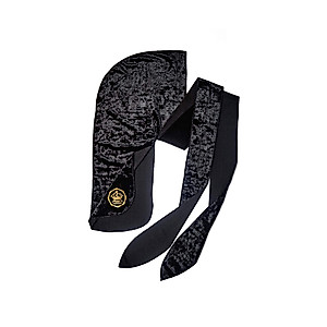 KISS RED Premium Bow Wow X Power Wave Crushed Velvet Durag (Black)