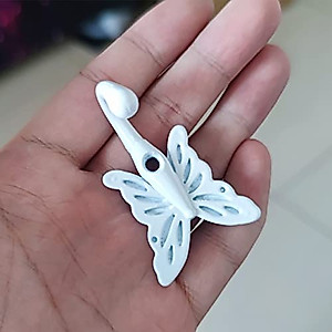 AOLZUNK 5 PCS Vintage Wall Mounted Hanger Hooks White Antique Door Hangers Coat Hooks for Hanging Coat Clothes Caps Hat Scarf Jacket Bag Robe