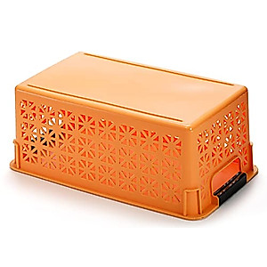 Yesland 6 Pack Plastic Storage Baskets Bins, 10.5 X 6 X 4.75 Inch Organizing Book Bins Baskets with Handle, Small Stackable Plastic Basket for Classroom or Home Organizing - Orange, Blue, Green