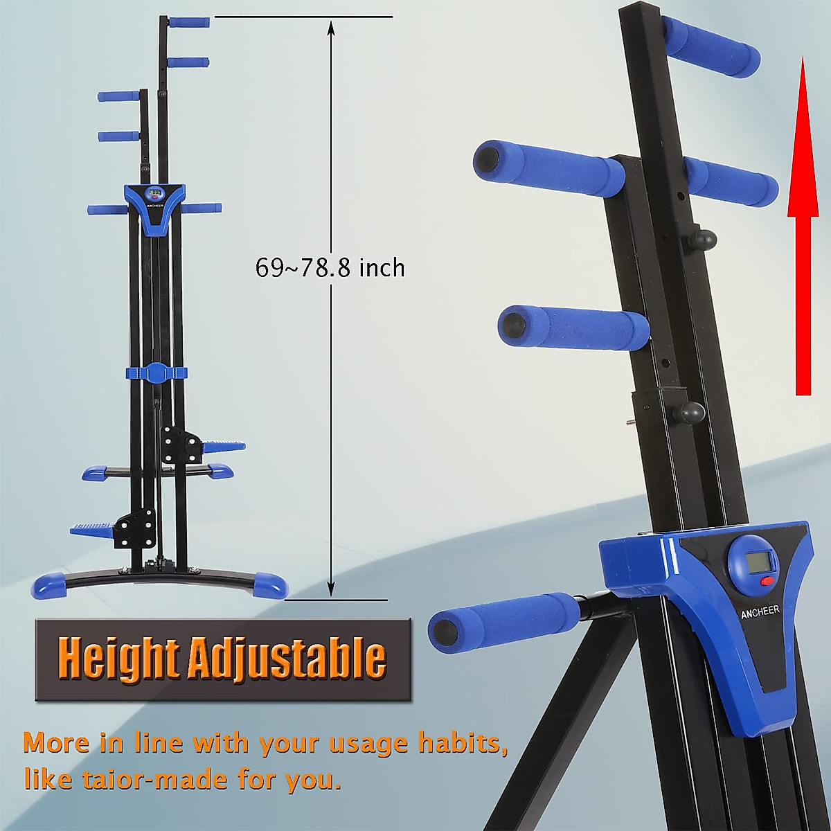 Upgraded Vertical Climber Exercise Machine, Folding Vertical Climber Cardio Exercise Machine Stepper Stair Climber for Full Body Workout Training