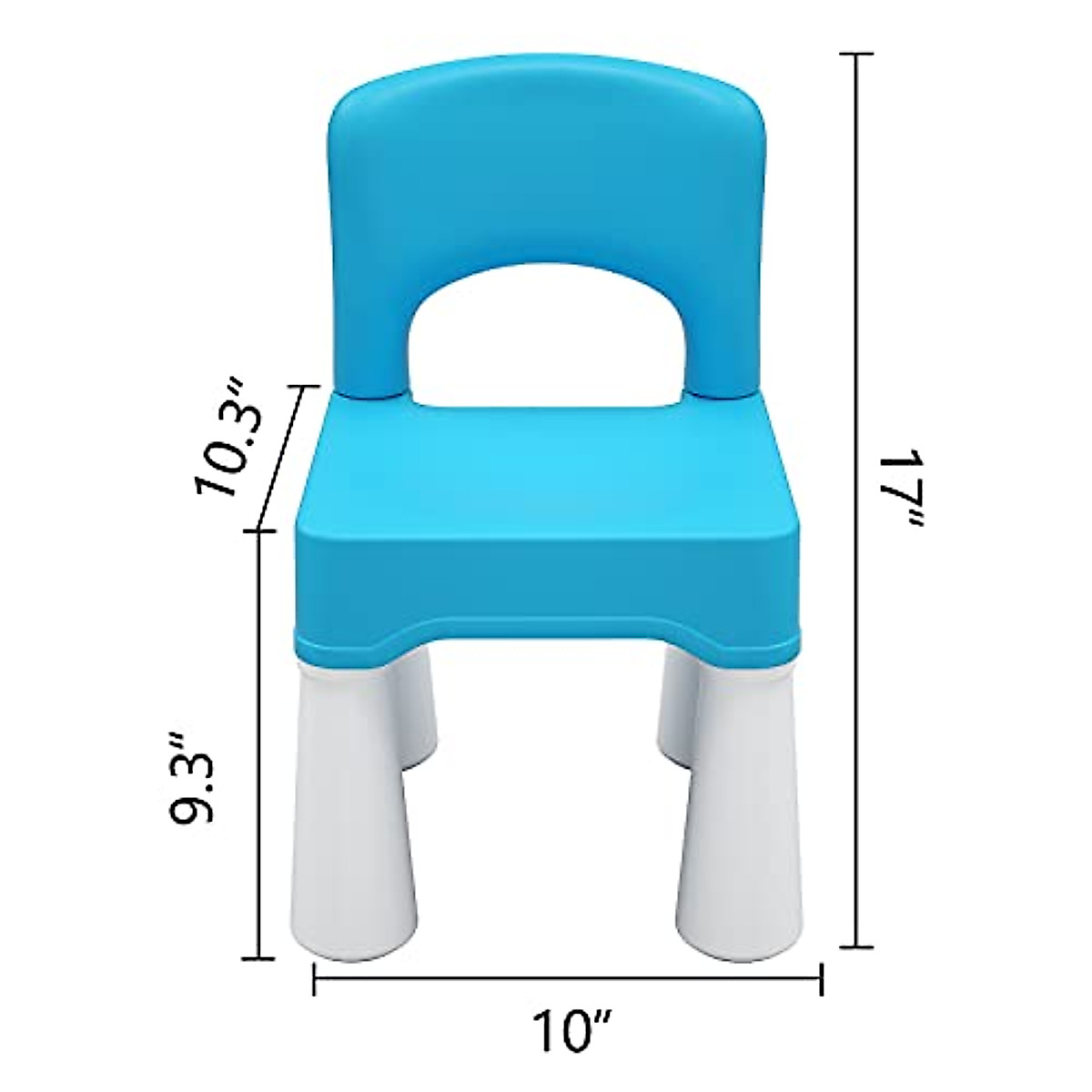 burgkidz Plastic Toddler Chair, Durable and Lightweight Kids Chair, 9.3" Height Seat, Indoor or Outdoor Use for Toddlers Boys Girls Blue