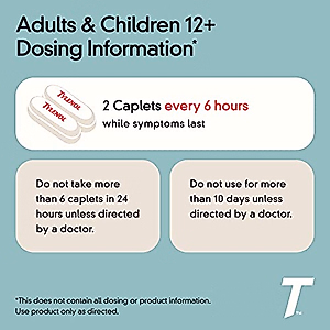 Tylenol Extra Strength Caplets with 500 mg Acetaminophen, Pain Reliever & Fever Reducer, 6 ct