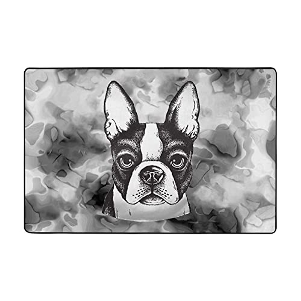 Boston Terrier Area Rug Living Room Kitchen Bedroom Sofa Bedside Carpet Floor Mats 72"X48"