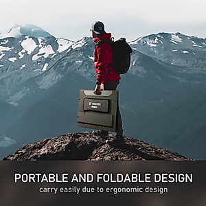 Solar Panels, Volcan Foldable Portable Solar Panel 120W 20.9V with High-Efficiency Monocrystalline Solar Cells, Ideal for Power Stations Outdoor Solar Generators