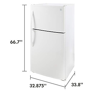 Kenmore Top-Freezer Refrigerator with LED Lighting and 20.8 Cubic Ft. Total Capacity, White