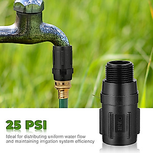 ibasenice Drip Irrigation Pressure Regulato- 3/4 inch Pressure Regulator Outdoor Drip Irrigation Water Distributing Regulator 25 PSI Replacement Reusable Pressure Regulato for Garden/Outdoor