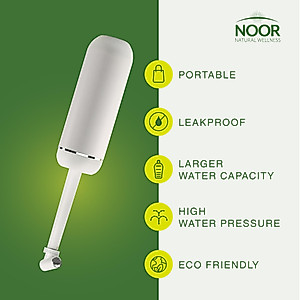 Portable Bidet Sprayer - 13oz Leakproof & Durable Handheld Travel Bidet by Noor - Eco-Friendly & Discreet Peri Bottle for Personal Hygiene On-The-Go - Reusable Handheld Bidet for Out-of-Home Use