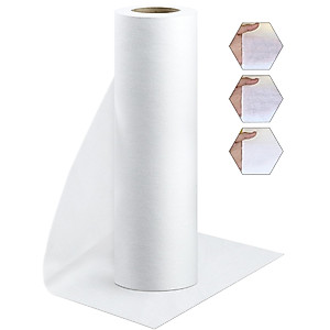 PLANTIONAL Woven Cotton Iron-On Fusible Interfacing, 16.1 inch X 10 Yards White Medium Weight 100% Cotton Single Sided Interfacing Fabric Iron on Interfacing for Fabric Sewing and DIY Crafts Supplies