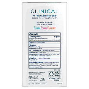 Secret Clinical Strength Invisible Solid Antiperspirant and Deodorant for Women, Protecting Powder, 1.6 oz (Pack of 3)