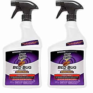 Hot Shot Ready-to-Use Bed Bug Killer Spray, Kills Bed Bugs and Bed Bug Eggs, Kills Fleas and Dust Mites, 32 Ounce (Pack of 2)