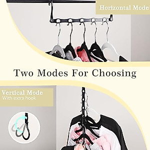 UniqNest Magic Hangers Space Saving 12 Pack, Multifunction Closet Clothes Hanger Organizer and Storage, 5 Holes Closet Space Savers Hanger Stacker for Small Space Organization