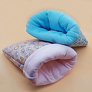 Handmade Sleeping Bag Pouch Hideout Cave for Hedgehog Guinea Pig Hamster Rat Ferret Hamster Squirrel and Other Small Animal Beds (Pink)