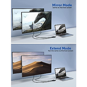 USB C to HDMI VGA Adapter, Dockteck 2 in 1 HDMI VGA Adapter, USBC VGA to HDMI for MacBook Pro/Air, iPad Pro, Chromebook, Surface Pro, Dell Xps, Galaxy