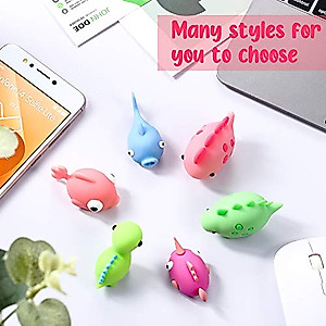 6 Pieces Cute Cable Protectors USB Charger Cable Saver Animals Cable Chewers Dinosaur Fish Phone Cable Accessories for Most Cellphone and Tablet Data Lines