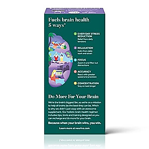 NEURIVA Destress Brain Supplement for Focus, Concentration & Accuracy with L-Theanine for Relaxation & Everyday Stress Reduction and Melon Concentrate to Help Fight Oxidative Stress, 30ct Capsules