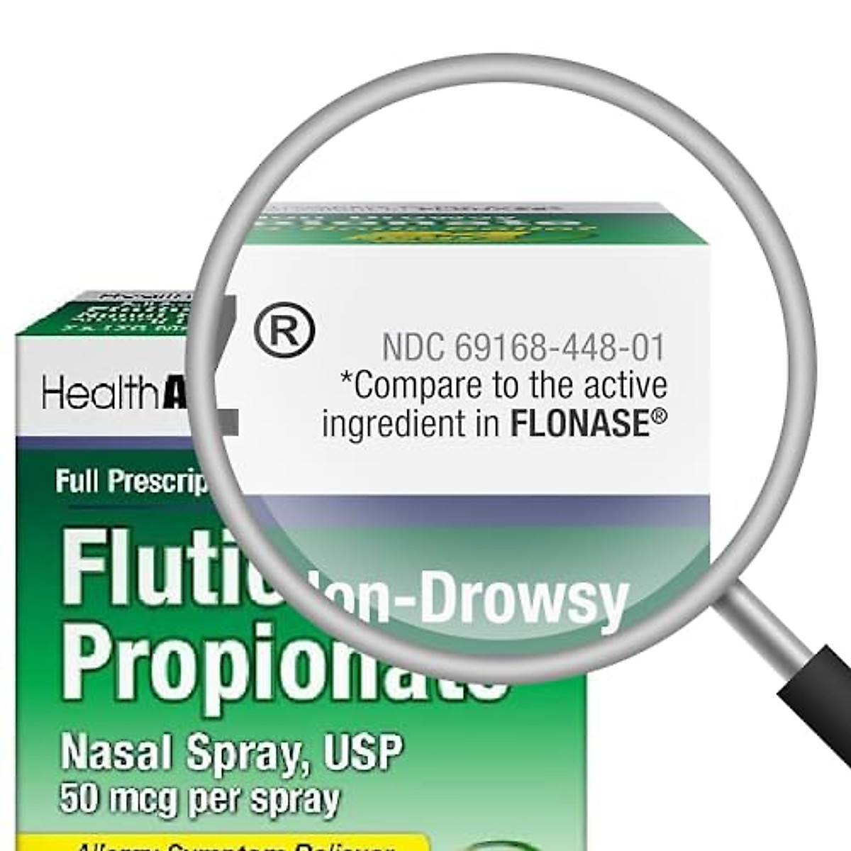 HealthA2Z® Fluticasone Propionate Nasal Spray| 50 mcg per Spray | 24 Hour Allergy Relief | 72 Sprays | 0.38 fl oz (11.1mL) | Relief from Nasal Congestion | Runny Nose | Sneezing