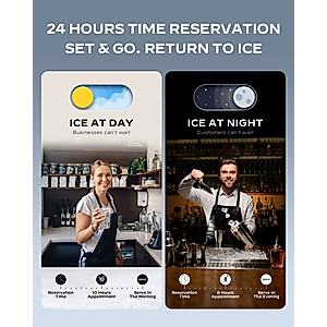 Silonn Commercial Ice Maker Machine, 84LBS/24H, Full Heavy Duty Stainless Steel Construction, Self-Cleaning, Clear Cube for Home Bar, Include Scoop, Connection Hose