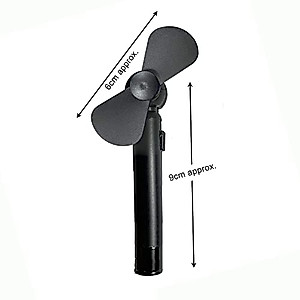 Yacig Mini Portable Pocket Fan,Battery Powered Personal Handheld Fan,Small Quiet Hand Held Fan Little Fan for Men Women Outdoor/Indoor Activities 3.54 X 0.35inch,Black