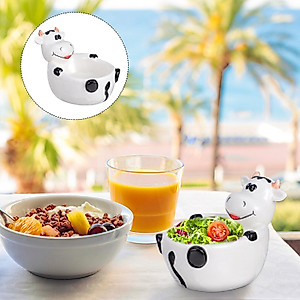 Ceramic Mixing Bowls Ceramic Salad Bowl Fruit Bowl Cereal Bowl Decorative Animal Cow Dessert Bowls Porcelain Bowls for Kitchen Ceramic Fruit Bowl
