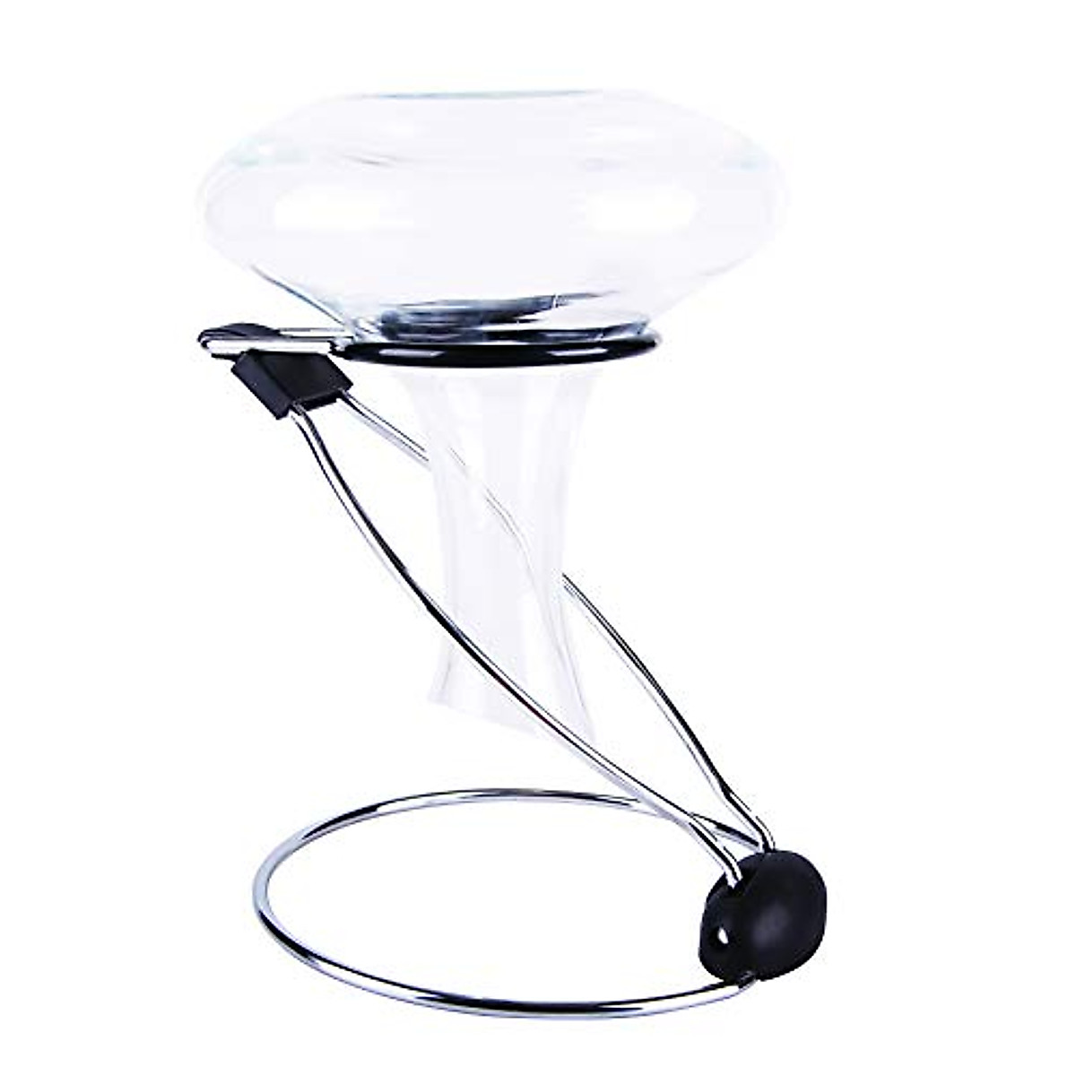 VOOV Contemporary Premium Decanter Cleaning Set with Glass Decanter, UNIQUE FOLDABLE Drying Stand, Cleaning Beads, Cleaning Brush and Microfiber Drying Cloth