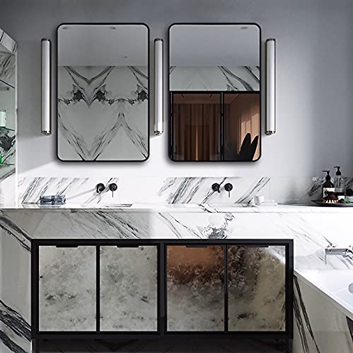 Wall Mirror 30x40 Inch Bathroom Mirror Wall-Mounted Mirror 40 x 30 Vanity Mirror for Vertical or Horizontal Hanging Rectangle Modern Mirror with Black Frame