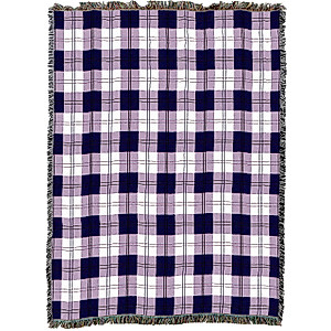 Pure Country Weavers Boysenberry Plaid Blanket - Gift Tapestry Throw Woven from Cotton - Made in The USA (72x54)