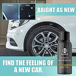 Plastic Revitalizing Coating Agent, 2023 New Nano Plastic Refreshing Coating, Plastic Parts Refurbish Agent for Car, Automotive Interior Cleaning Retreading Agent, Effective Restoration (50ML)
