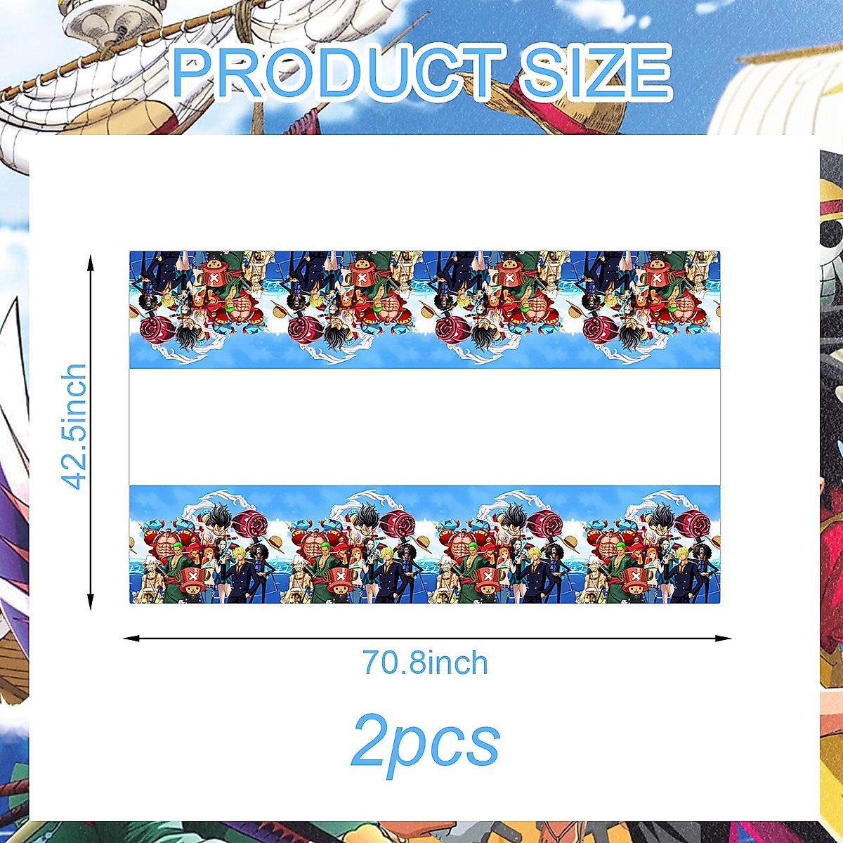 Fuyhiuous 2Pack One Piece Tablecloth Disposable Tablecover One Piece Birthday Party Supplies and Decorations for Kid Boy Baby Shower Rectangle Tables 70"X42"