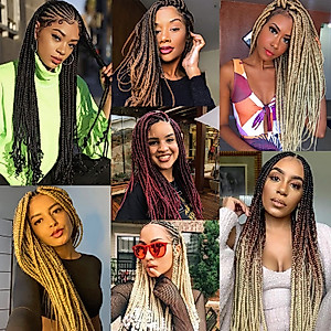 Pre-Stretched Braiding Hair Extensions Black-12 Inch 8 Packs Synthetic Braiding Hair Crochet Braids, Natural Easy Braid Crochet Hair, Hot Water Setting Professional Soft Yaki Straight Texture (#1B)