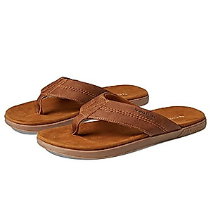 Koolaburra by UGG Men's TREEVE Sandal Flip-Flop, Chestnut, 12