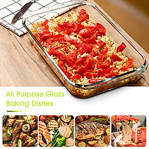 1 Liter Mini (5.5in x 8in) Glass Baking Dish for Oven, Single Serving Glass Pan for Cooking Small Glass Casserole Dish Rectangular Baking Pan Glass Oven Bakeware
