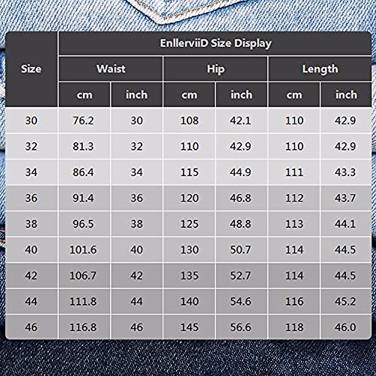 EnllerviiD Men's Relaxed Fit Classic Jeans - Loose Fashion Baggy Comfort Plain Hip Hop Denim Pants 022-30