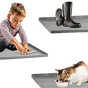 34 x 22 Inch Under Sink Mat for Kitchen Waterproof, Under Sink Tray with Drain Hole, Flexible Silicone Under Sink Mats, Sink Cabinet Protector Mats for Kitchen, Bathroom