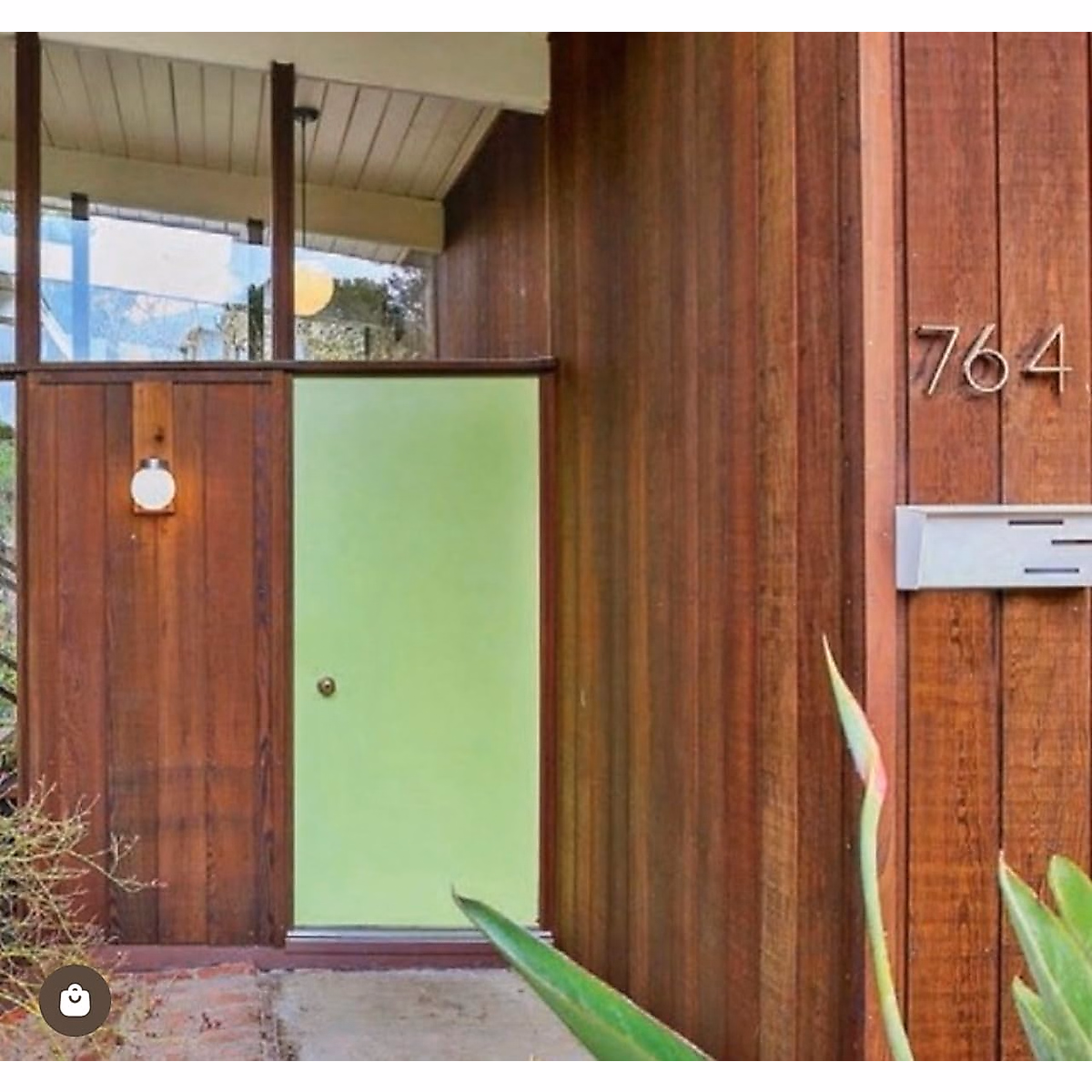 Modern Mid Century Wall Mounted Mailbox - Vintage Retro Contemporary Design (White/Silver)