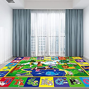 Kentaly Baby Play Mat for Floor, Baby Crawling Mat Soft Surface Toddler Playmat for Babies, Baby Mat Non-Toxic Foldable Non-Slip Tummy Time Mats for Infants Girls Boys (78.7 x 59 Inch)